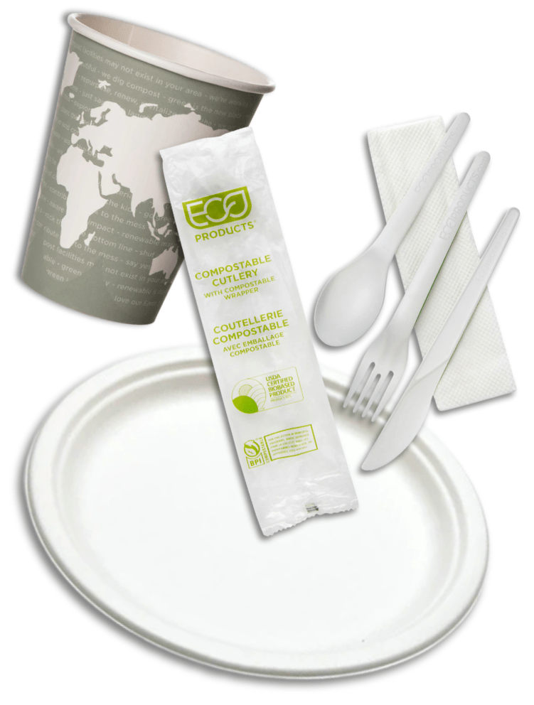 Compostable Party Kits – BPI Certified | 50 sets - Key Compostables