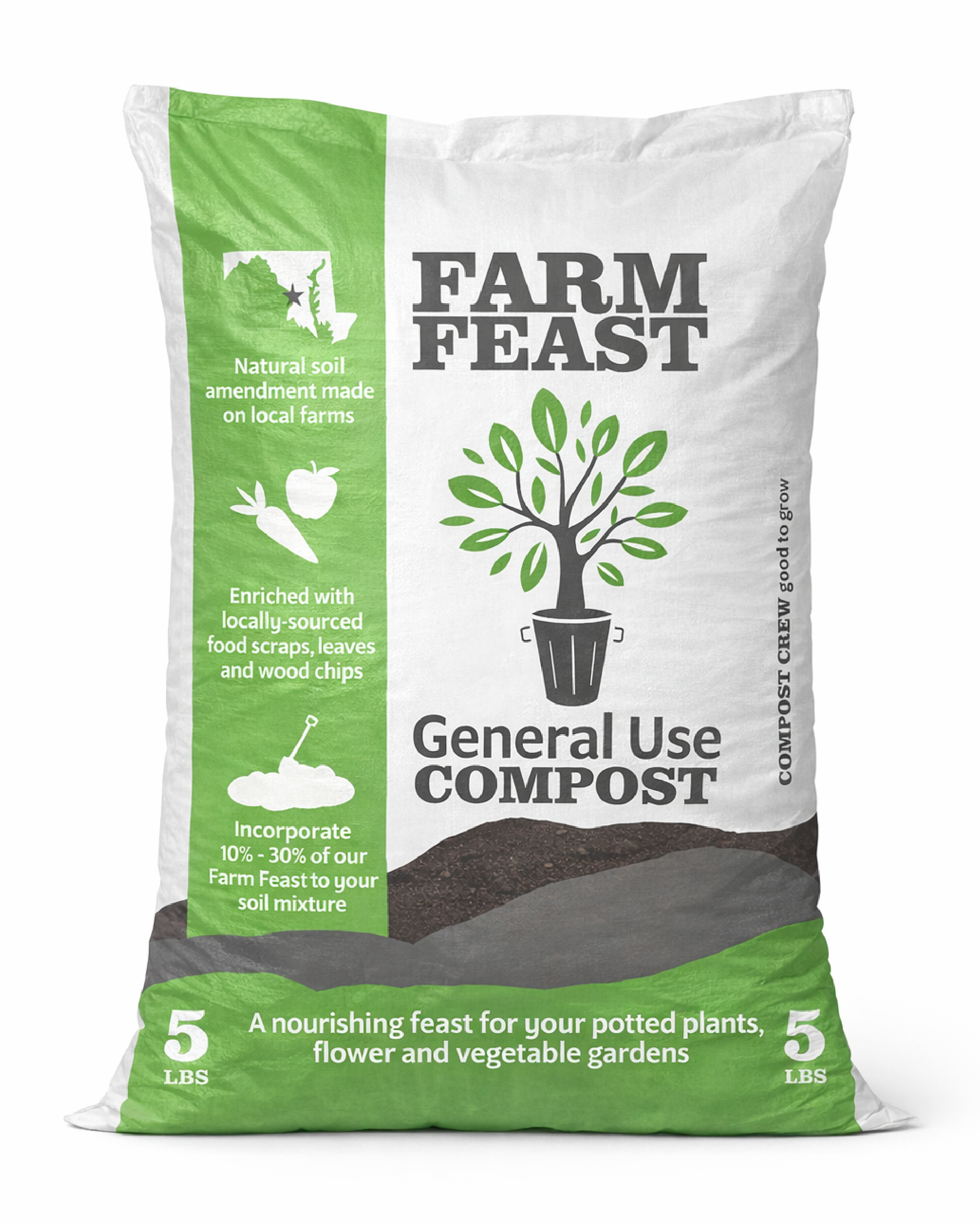 Compost Crew Farm Feast General Use Compost 5lb Bag - Key Compostables