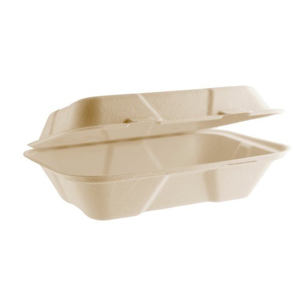 Vegware Nourish 9in x 6in Hoagie Clamshell, Natural Molded Fiber (QTY ...